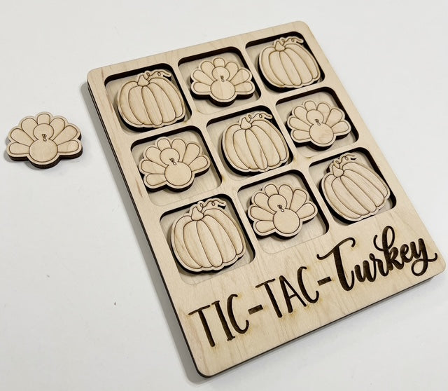 TIC-TAC-Turkey Thanksgiving Holiday Game Board Tic Tac Toe Games ...