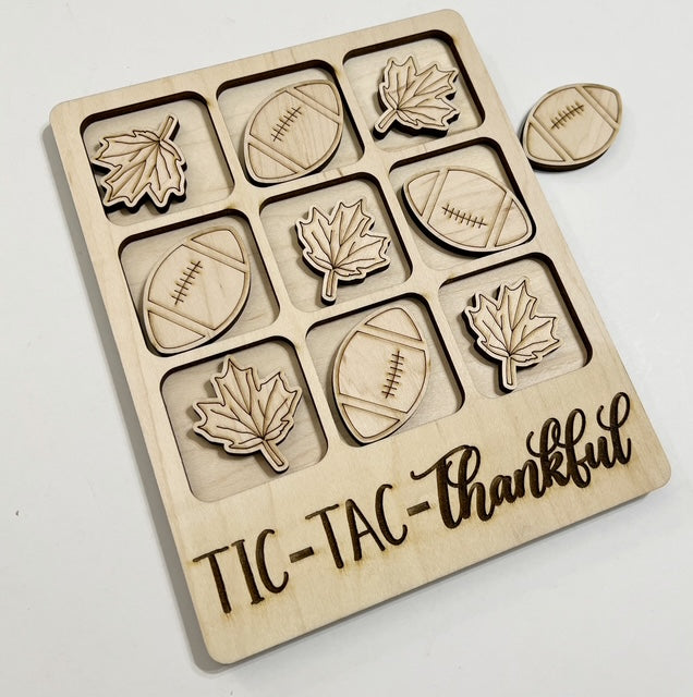 TIC-TAC-Thankful Thanksgiving Fall Holiday Game Board Tic Tac Toe Game ...
