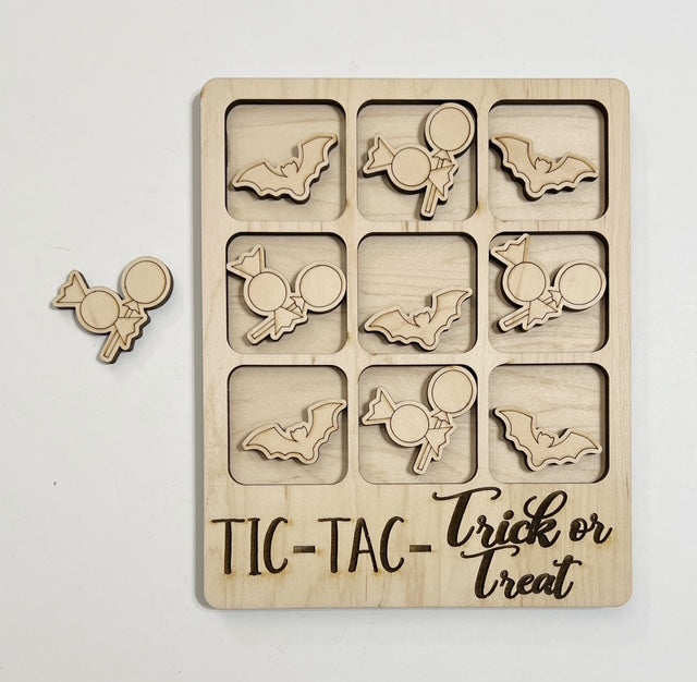 TIC-TAC-Trick or Treat Halloween Holiday Game Board Tic Tac Toe Games ...