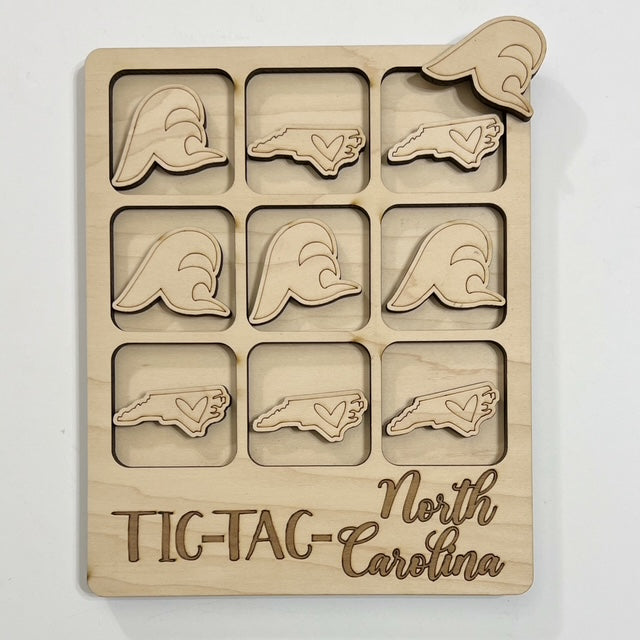 TIC-TAC-North Carolina State Game Board Tic Tac Toe Games – Sawdust ...