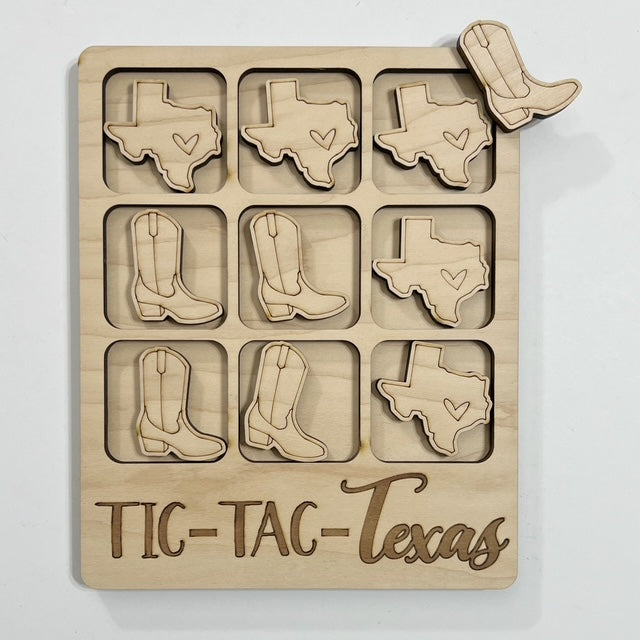 TIC-TAC-Texas State Game Board Tic Tac Toe Games – Sawdust & Swirls