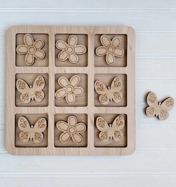 Spring Butterfly and Flowers Tic Tac Toe – Sawdust & Swirls
