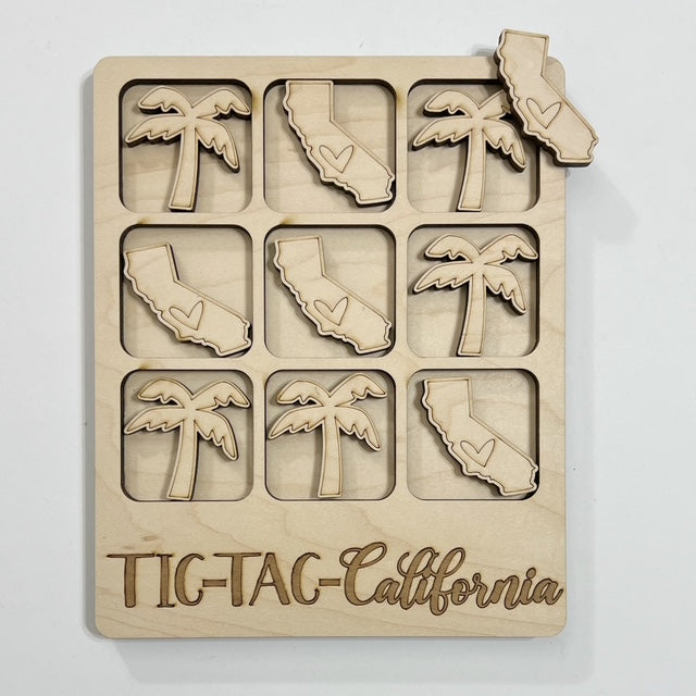 TIC-TAC-California State Game Board Tic Tac Toe Games – Sawdust & Swirls