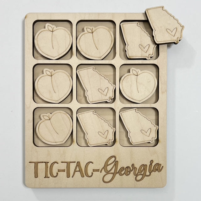 TIC-TAC-Georgia State Game Board Tic Tac Toe Games – Sawdust & Swirls