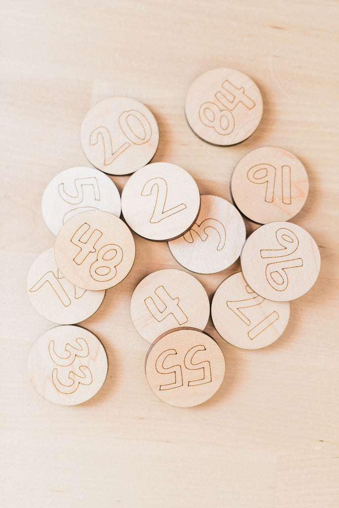 Wood Number Coins - Math Manipulatives - Educational Game - Montessori ...