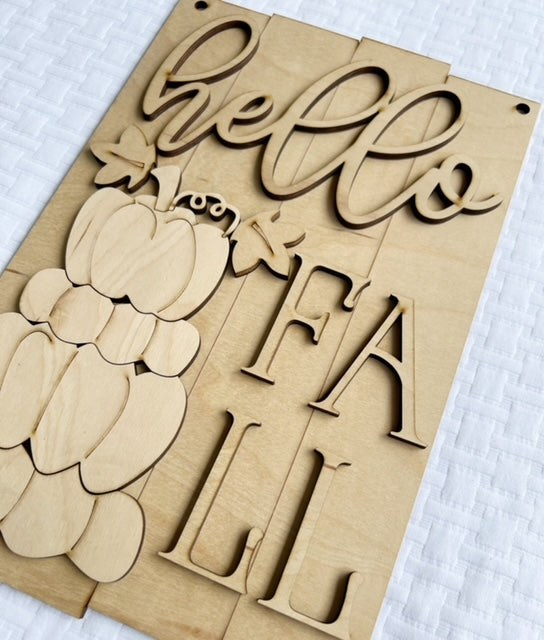 Hello Fall Stacking Pumpkins Door Hanger – Sawdust & Swirls