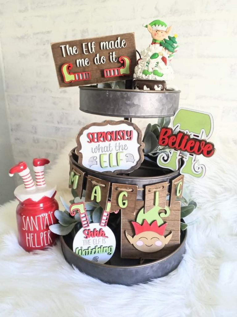 Elf Magic Christmas Tiered Tray Set – Sawdust & Swirls
