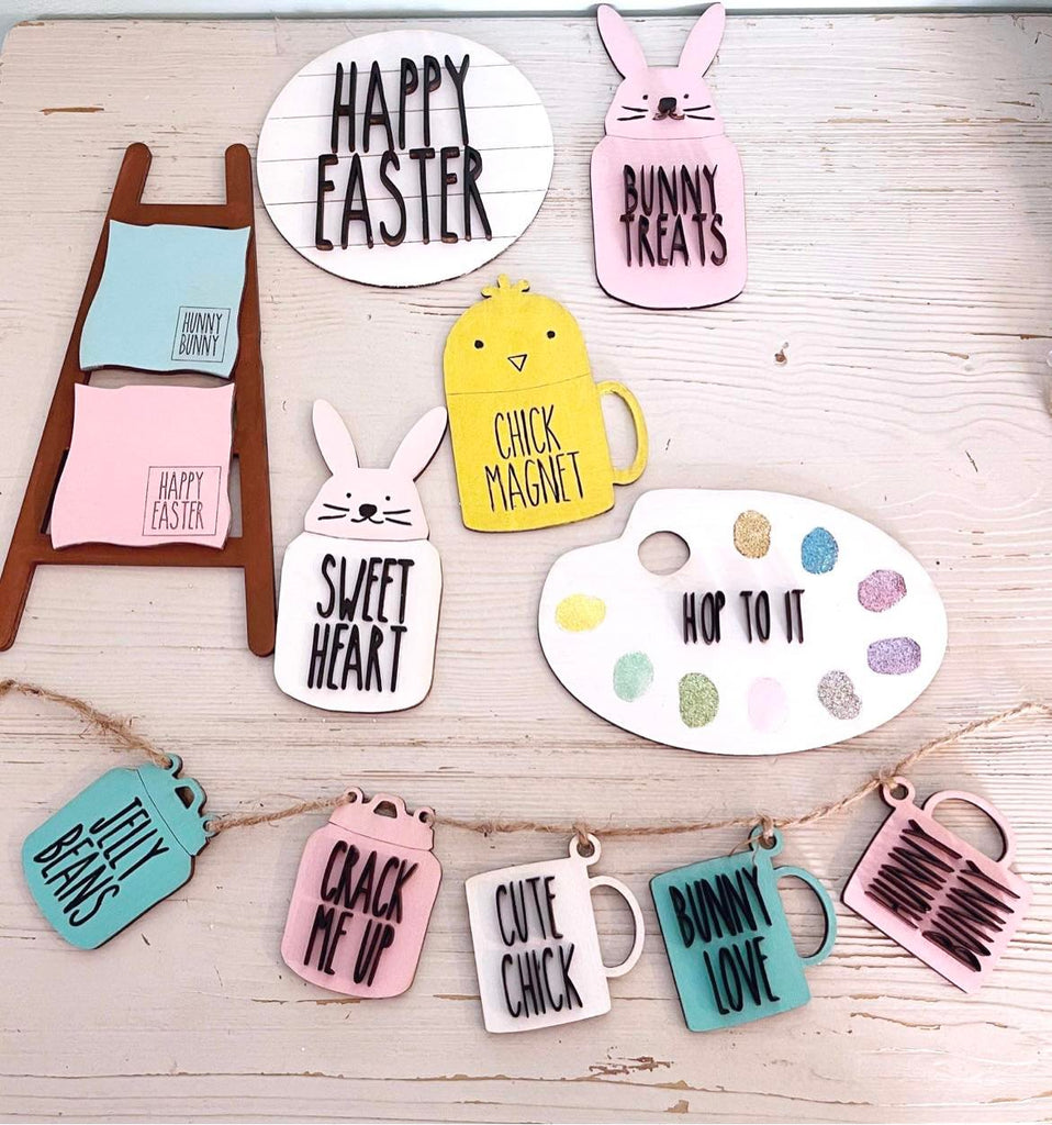 Happy Easter Rae Dunn Inspired Tiered Tray Set – Sawdust & Swirls